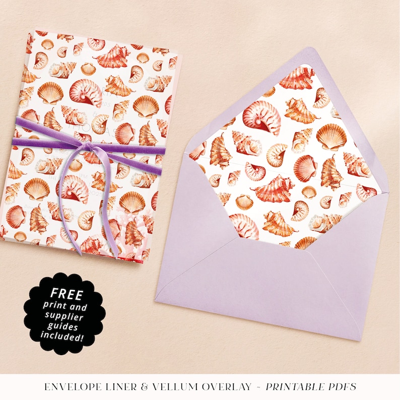 Envelope Liner and Vellum Overlay. PDF Printables. Instant Digital ...