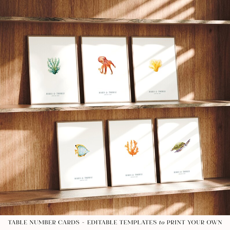 Editable Wedding Table Name. Table Number Templates. Instant Printable ...