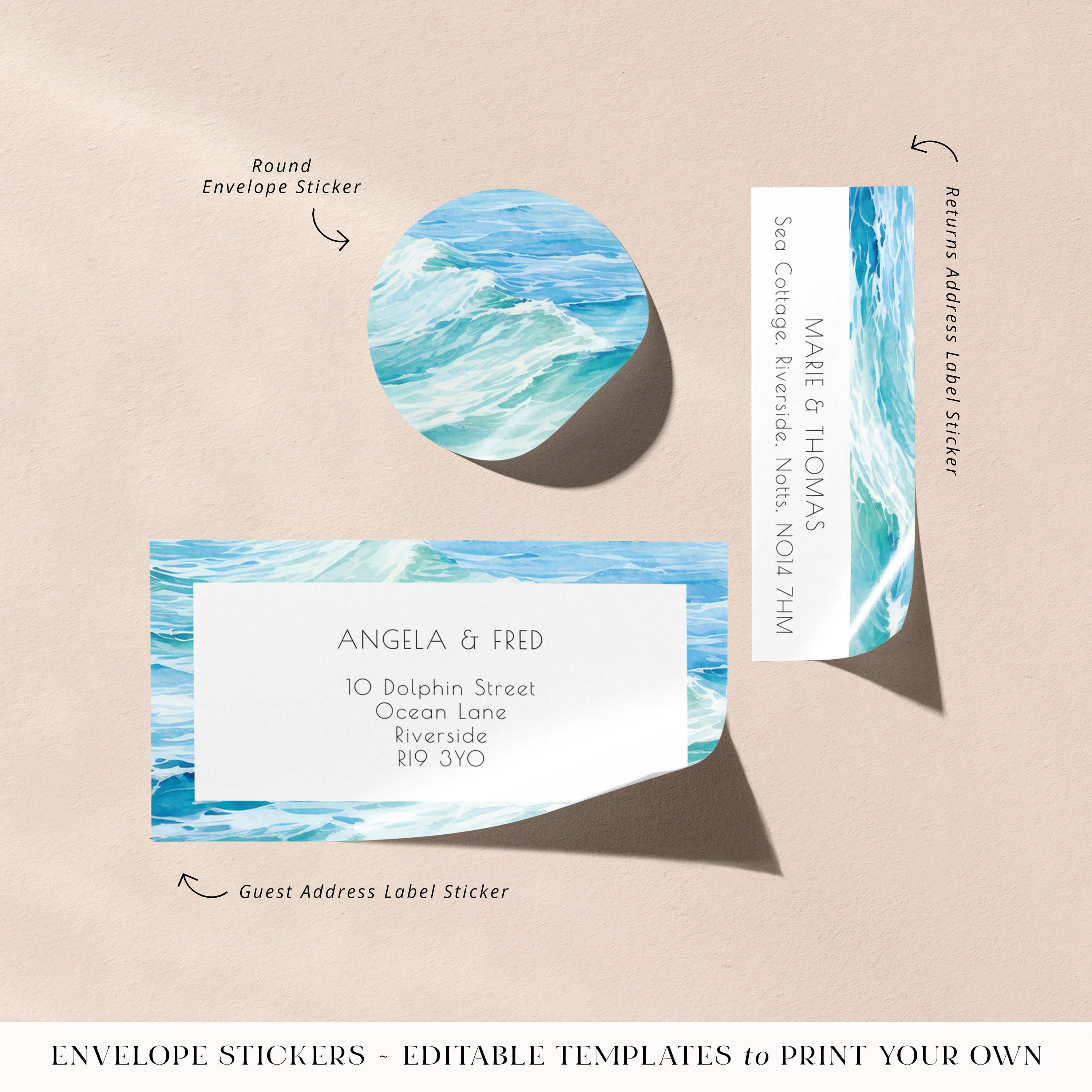 Printable Sticker Template Bundle. Guest Address and Returns Address ...