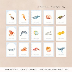 Editable Wedding Table Name. Table Number Templates. Instant Download ...