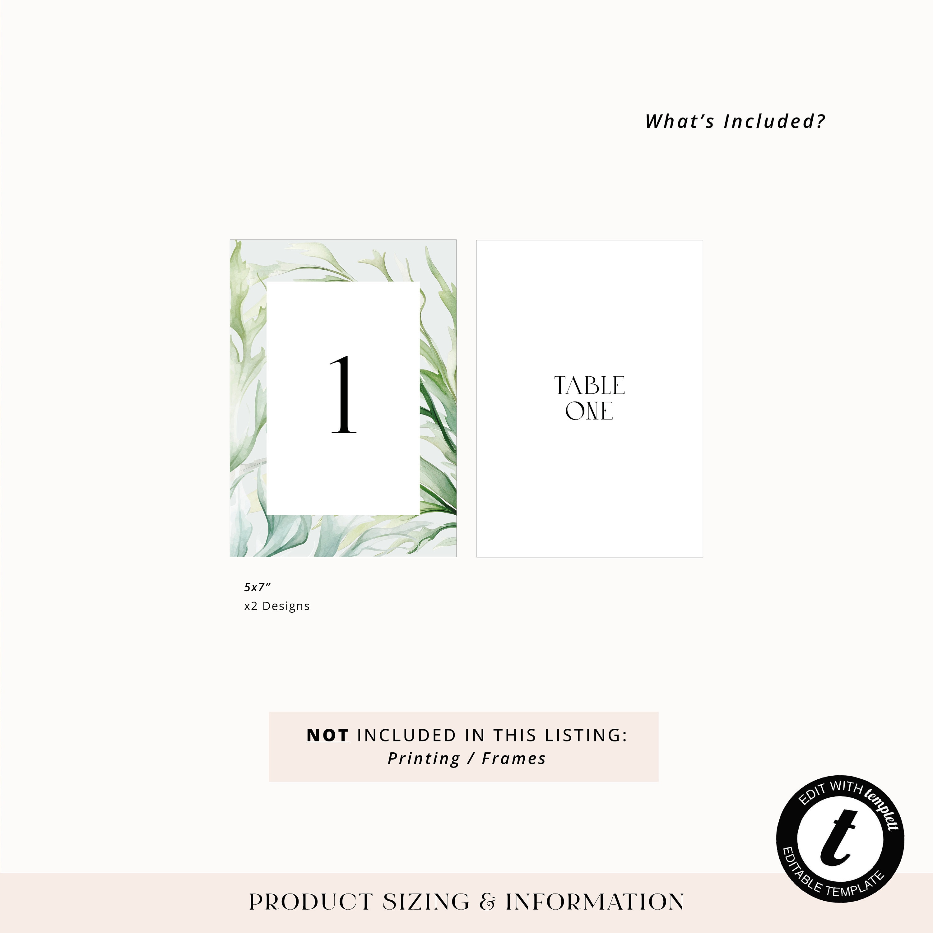 Editable Wedding Table Name. Table Number Templates. Instant Printable ...