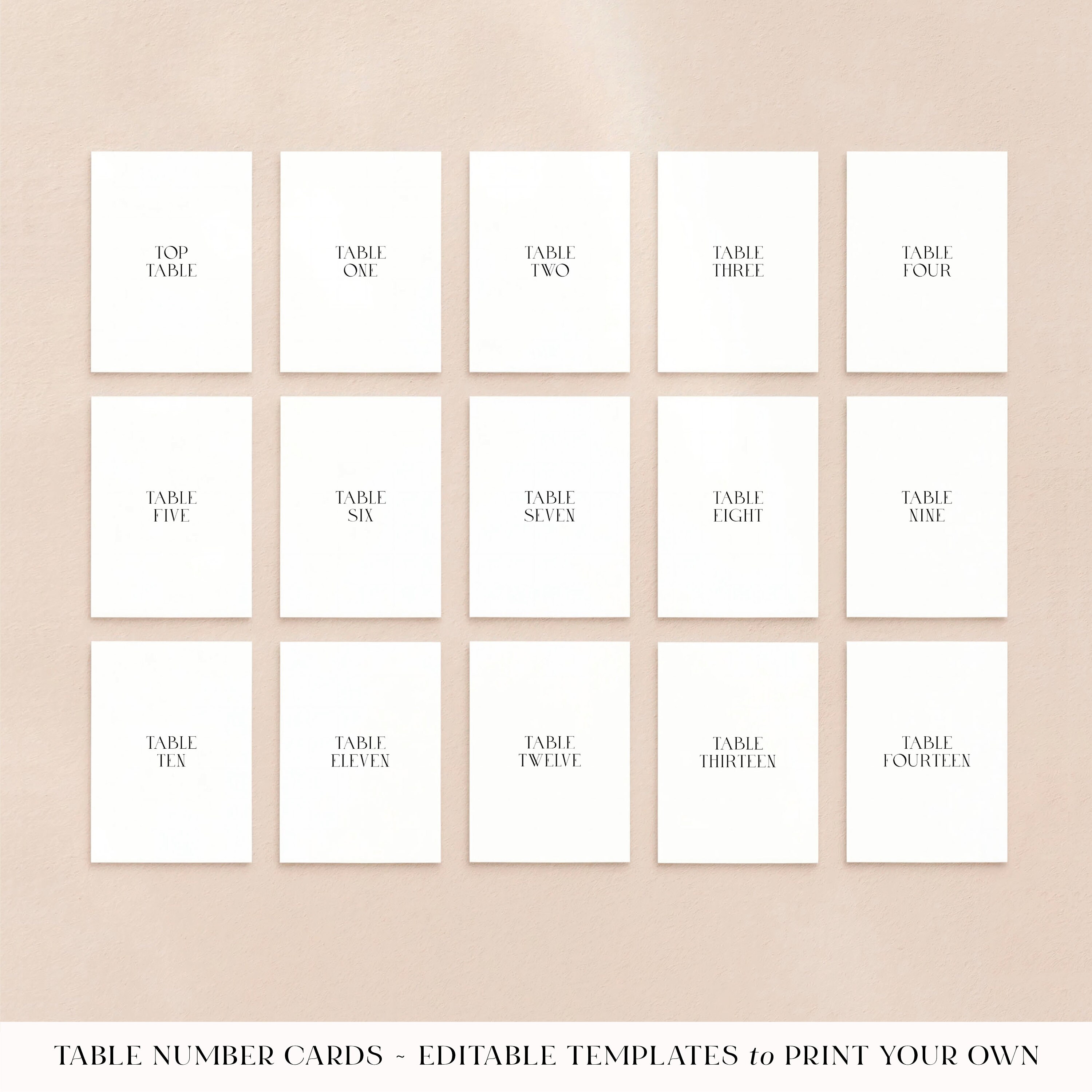 Editable Wedding Table Name. Table Number Templates. Instant Printable ...