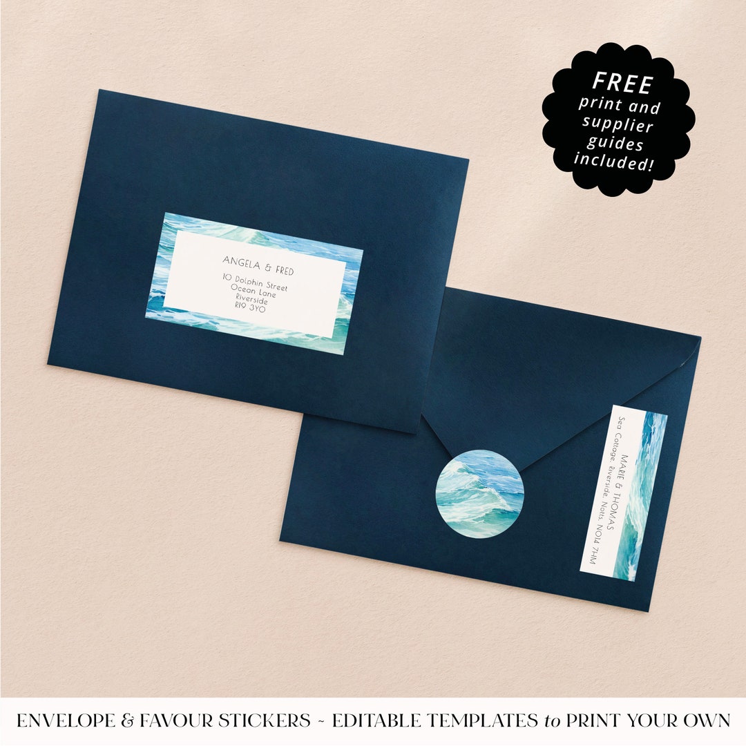 Printable Sticker Template Bundle. Guest Address and Returns Address ...
