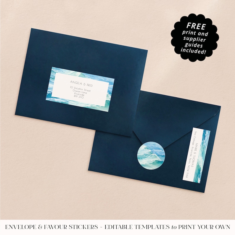Printable Sticker Template Bundle. Guest Address and Returns Address ...