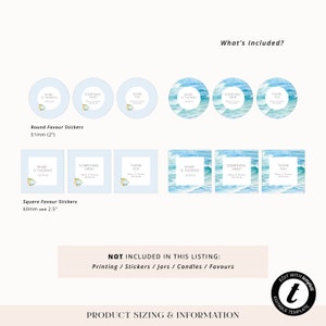 Printable Favor Sticker Template Bundle. Favour Stickers. Ocean Waves ...