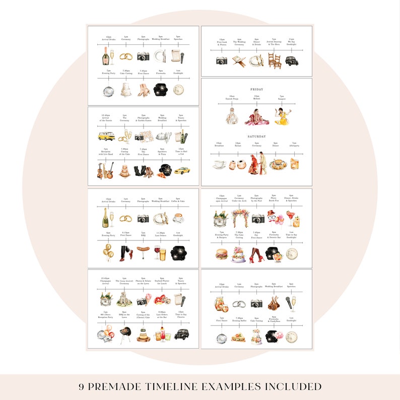 Editable Order of the Day Timeline Cards Template. Instant Printable ...