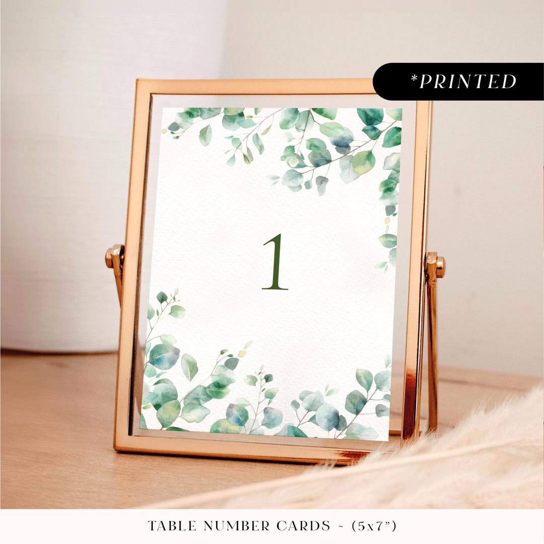 Eucalyptus Wedding Table Numbers. Set of 20 5x7 Table Names. Eucalyptus ...