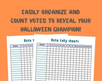 Halloween Costume Contest Vote Tally Sheet: Printable Party Game ...