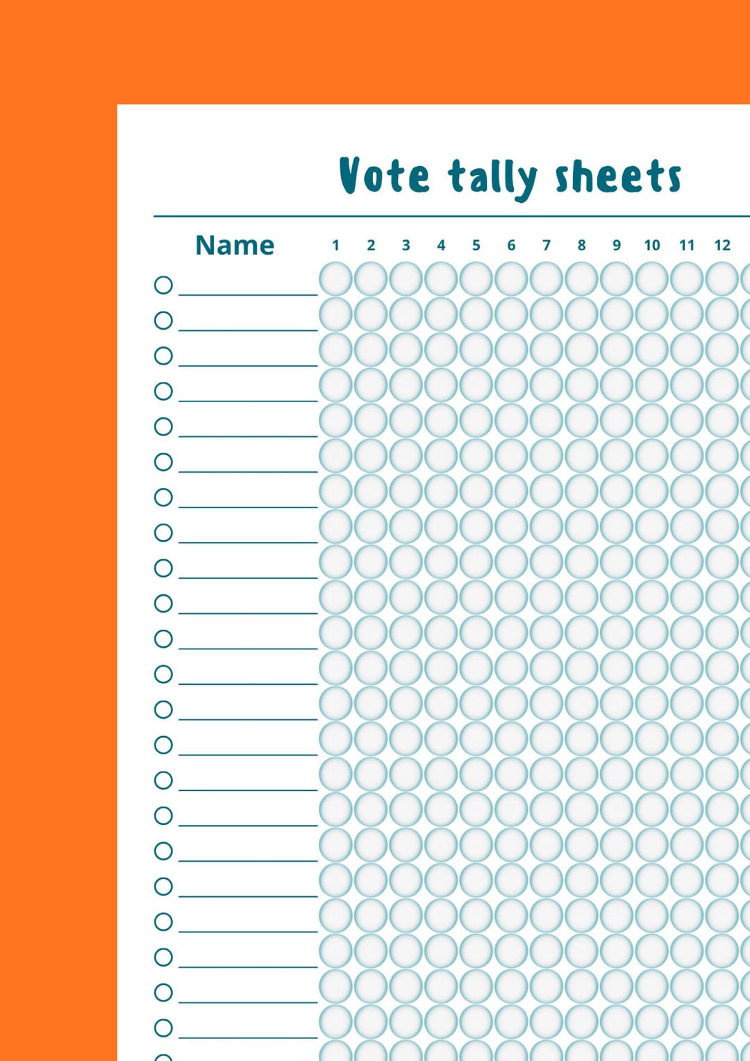 Halloween Editable Vote Tally Sheet: Halloween & Party Contest Tracker ...