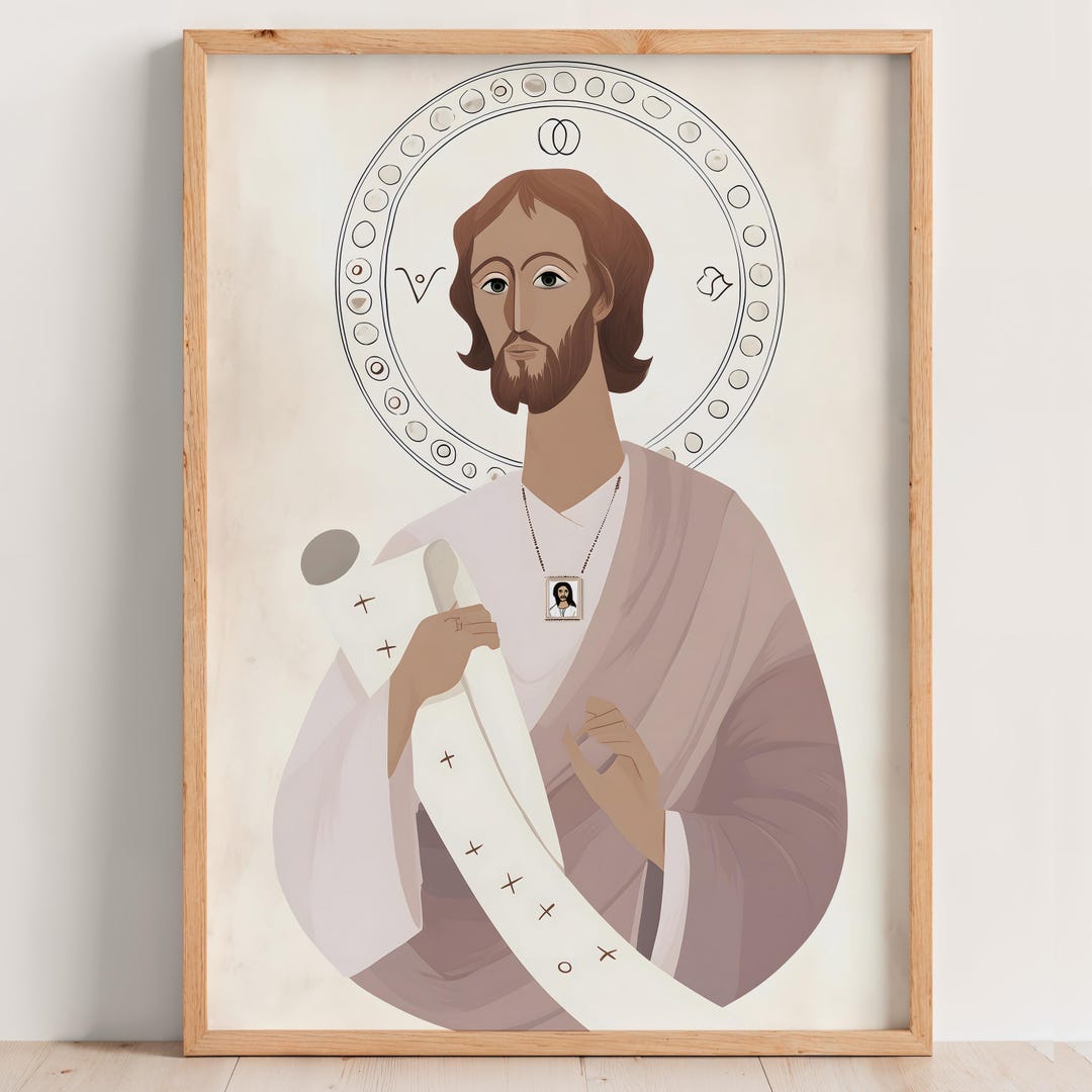 St Jude Thaddeus Illustration, Modern Religious Art, Perfect for All ...