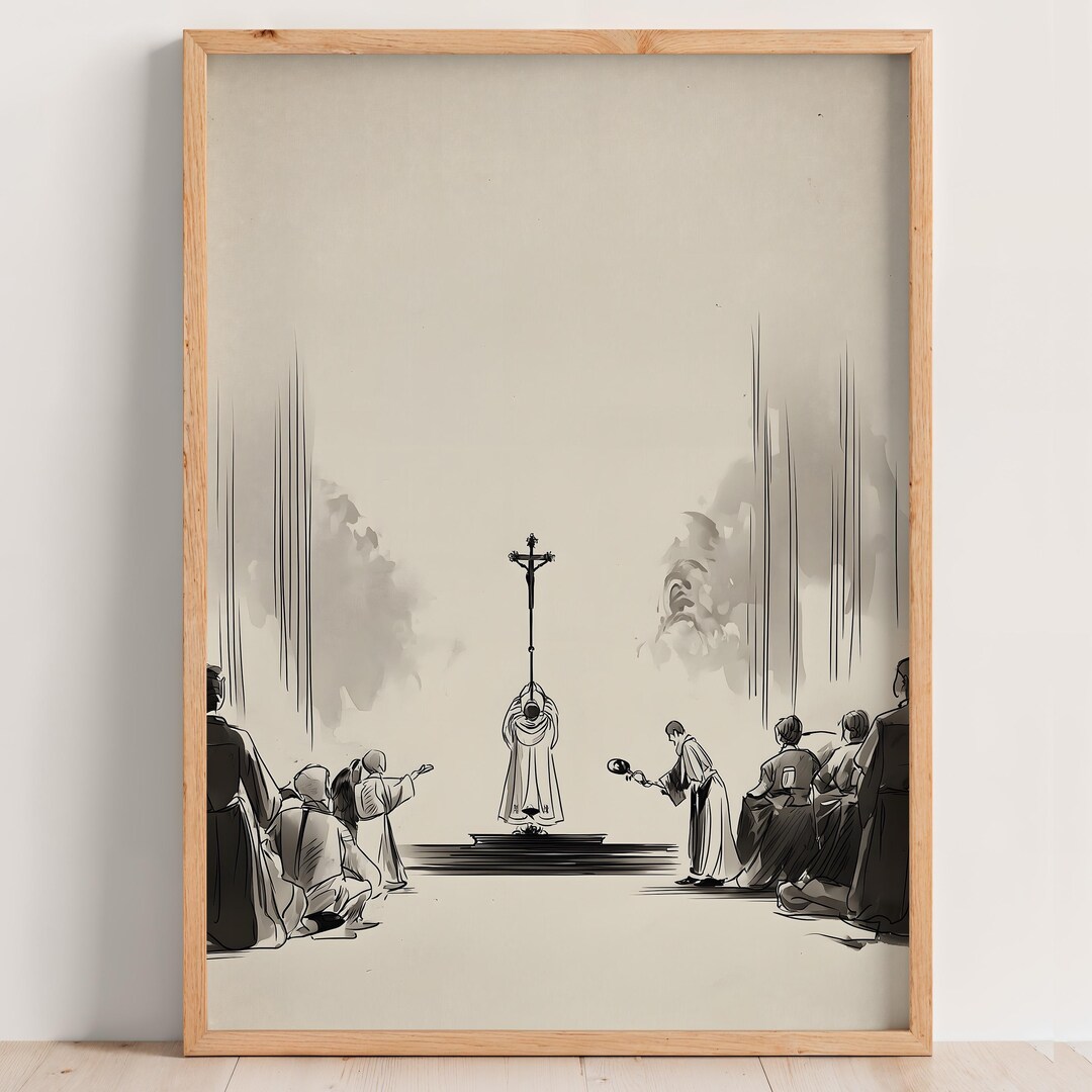 Exaltation of the Holy Cross, Spiritual Ceremony Illustration, Reverent ...