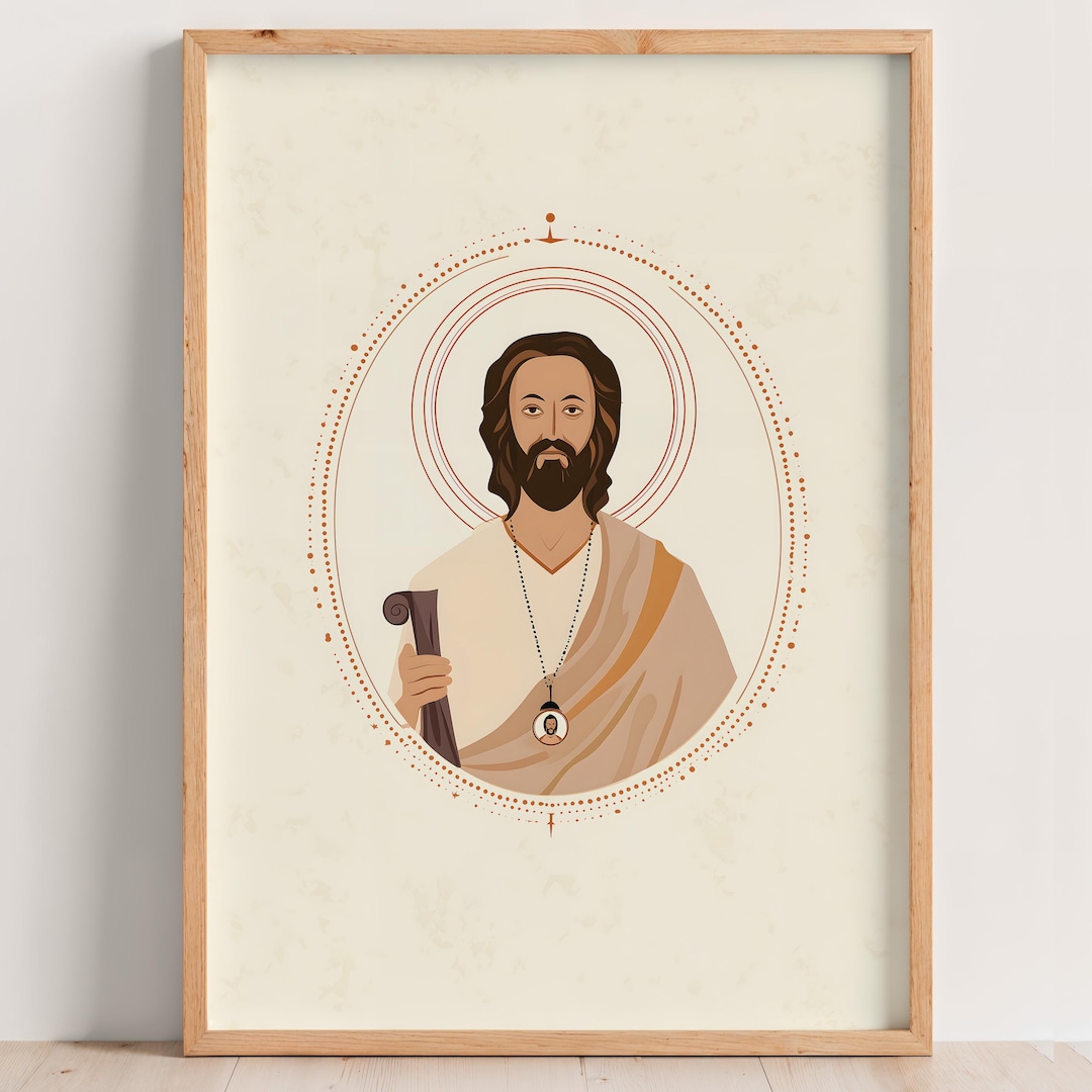 St Jude Thaddeus Illustration, All Saints Day Art, Spiritual Home Decor ...