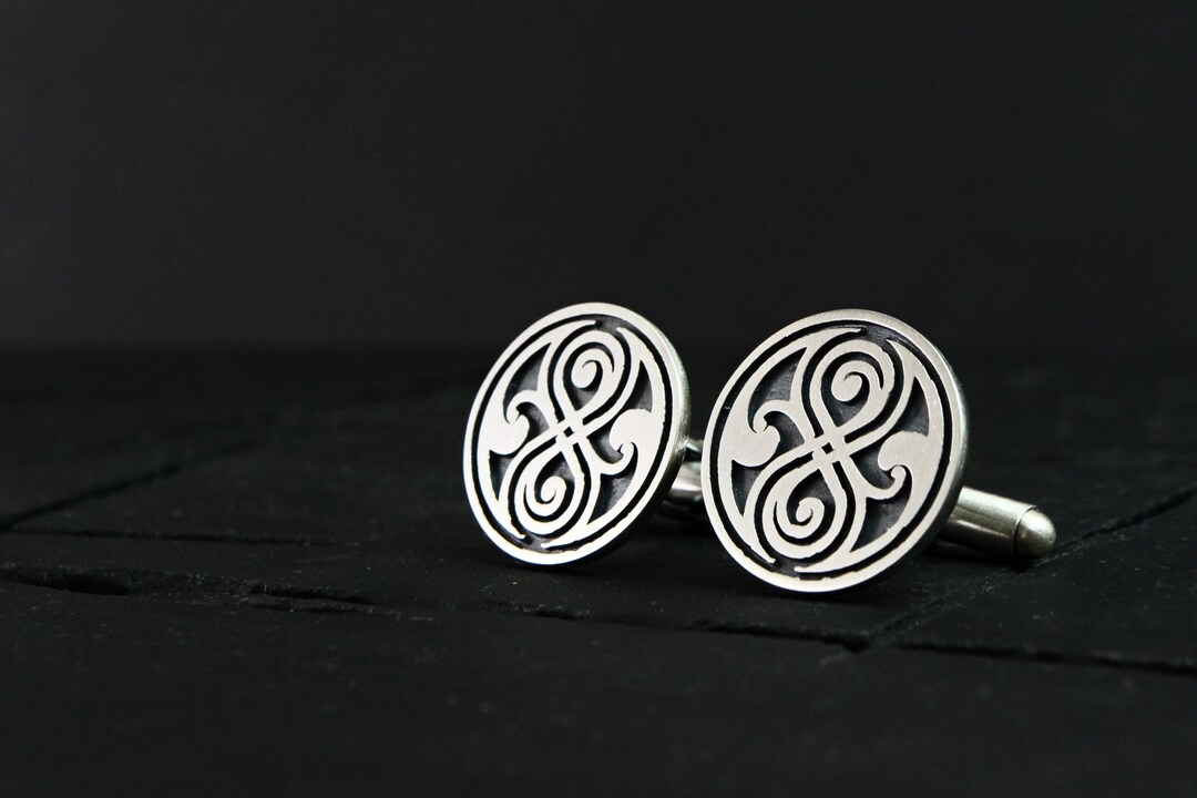 Dr Who Gallifrey Seal of Rassilon Cufflinks - Doctor Who Geek Mens 925 ...
