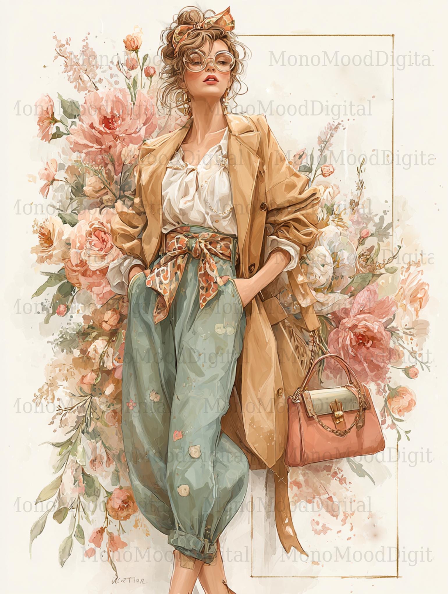 Fashion Girls Clipart, Stylish Women Illustrations, Modern Chic Lady ...