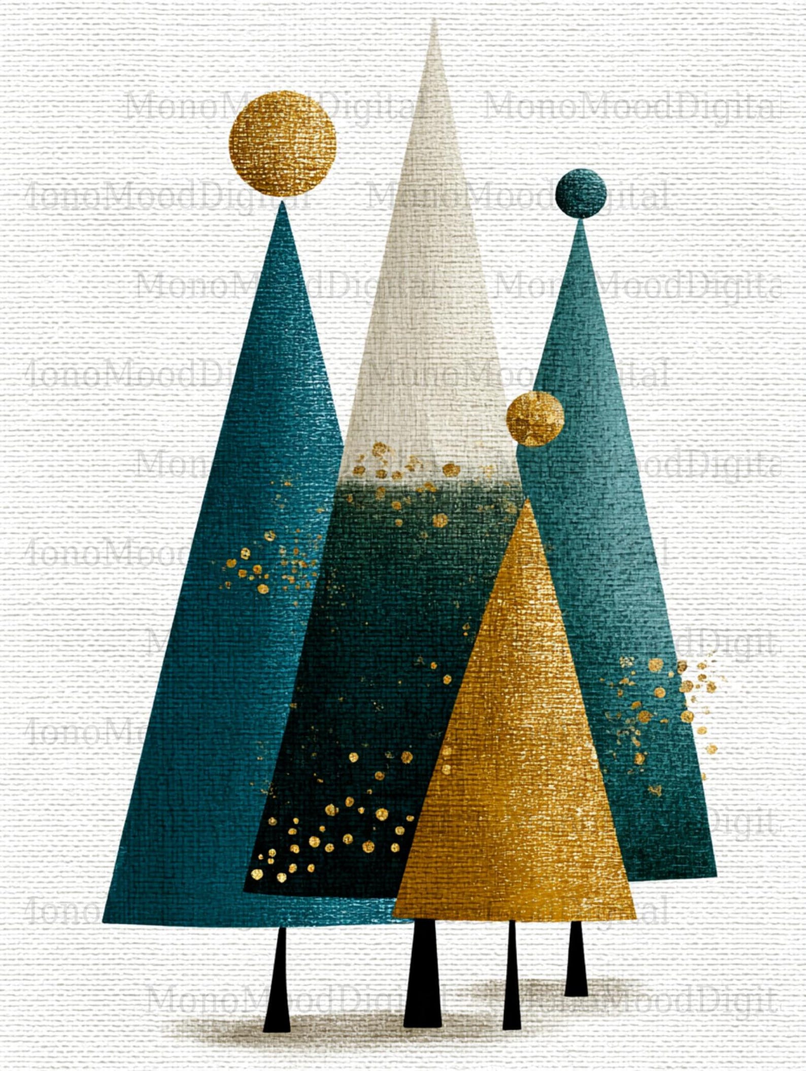 Whimsical Christmas Trees Clipart | Quirky Pine Tree Illustrations | 15 ...
