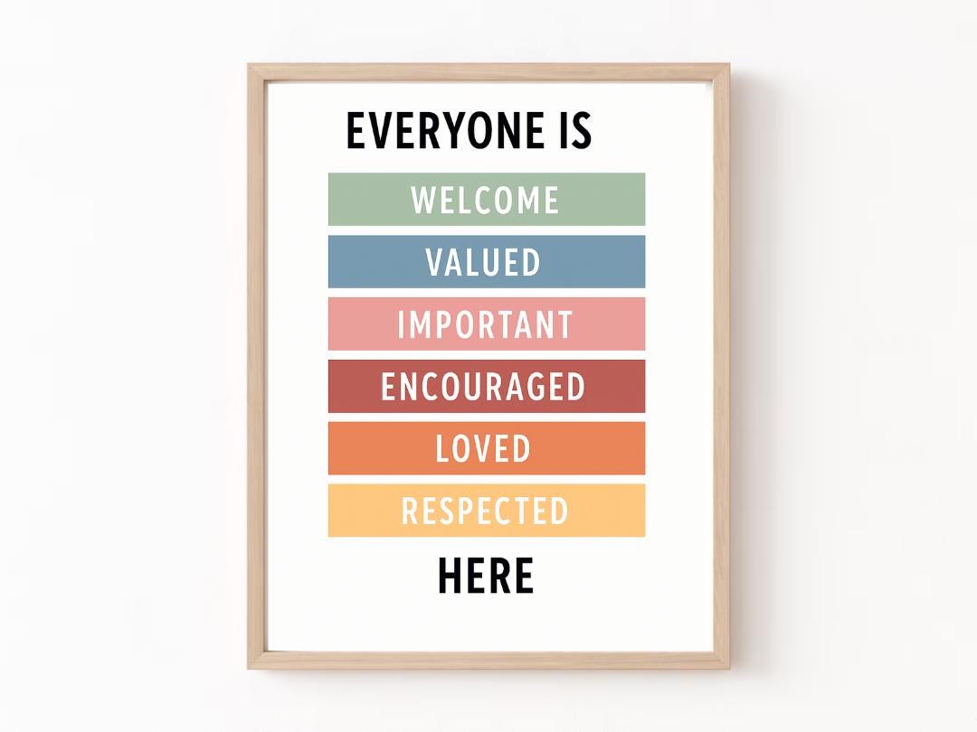 Everyone is Welcome Valued Important Encouraged Loved Respected Here ...