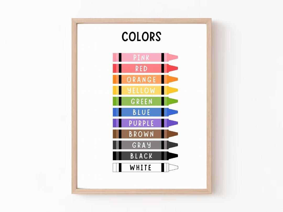 Colors Poster for Kids – Printable Classroom Wall Art – Educational ...