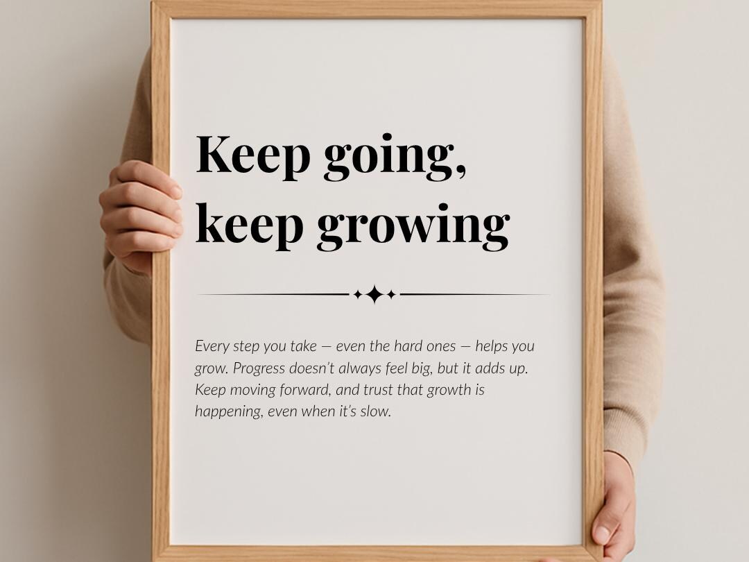 Keep Going Keep Growing Wall Art Printable | Motivational Quote Digital ...