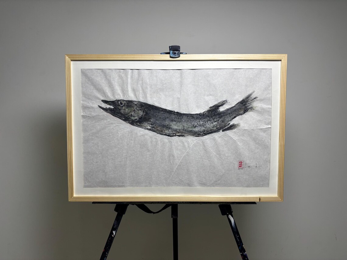 Gyotaku Pike Fish Print: Unique Japanese Fish Art - Etsy