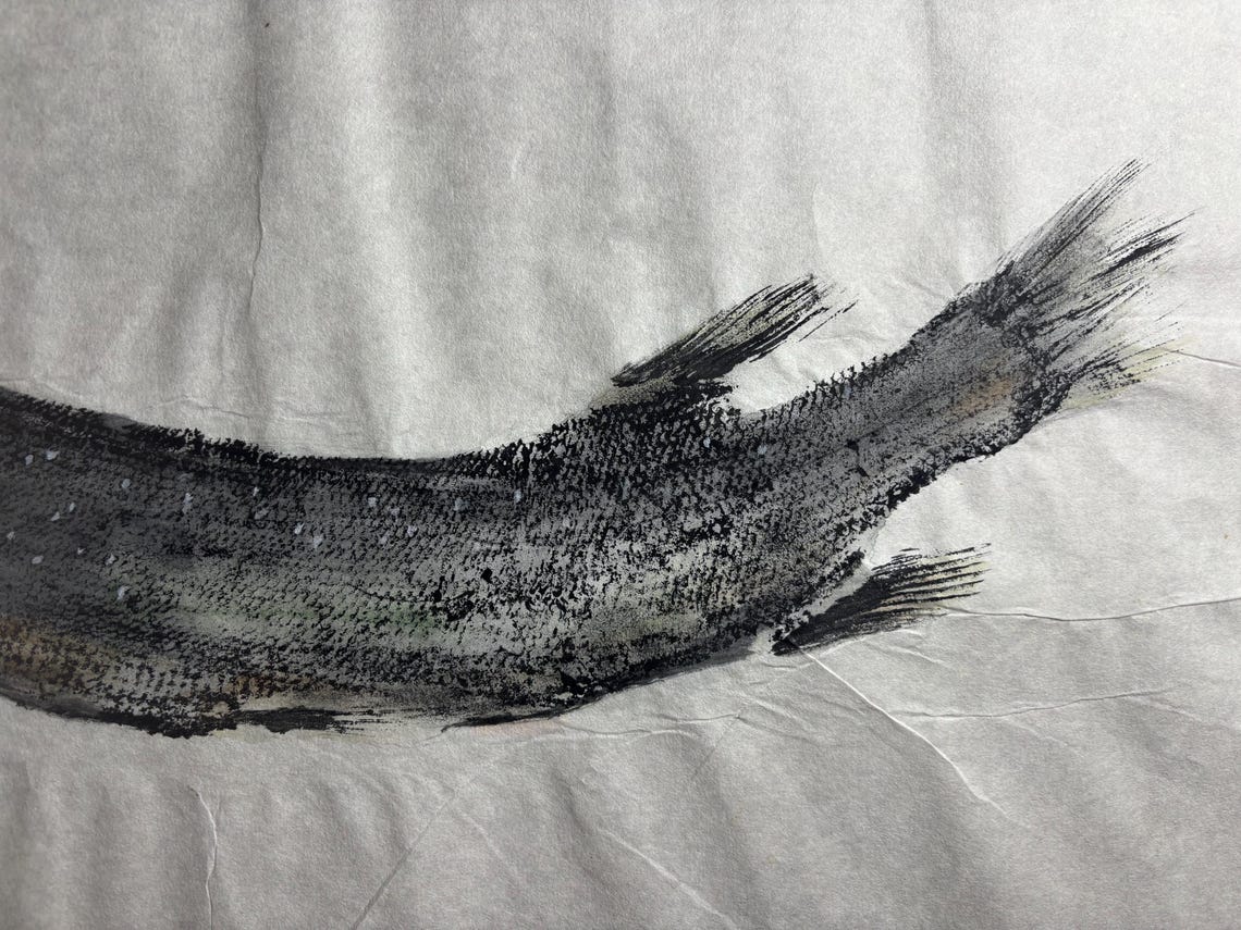 Gyotaku Pike Fish Print: Unique Japanese Fish Art - Etsy
