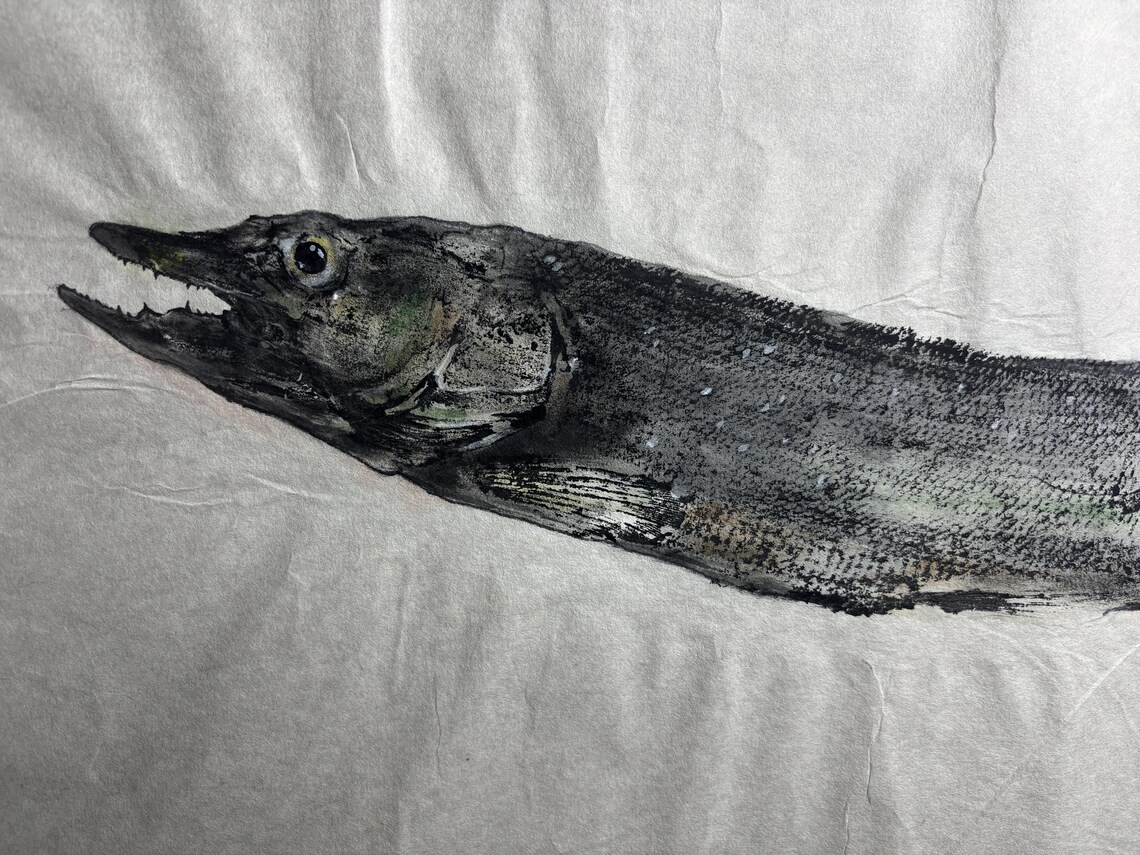 Gyotaku Pike Fish Print: Unique Japanese Fish Art - Etsy