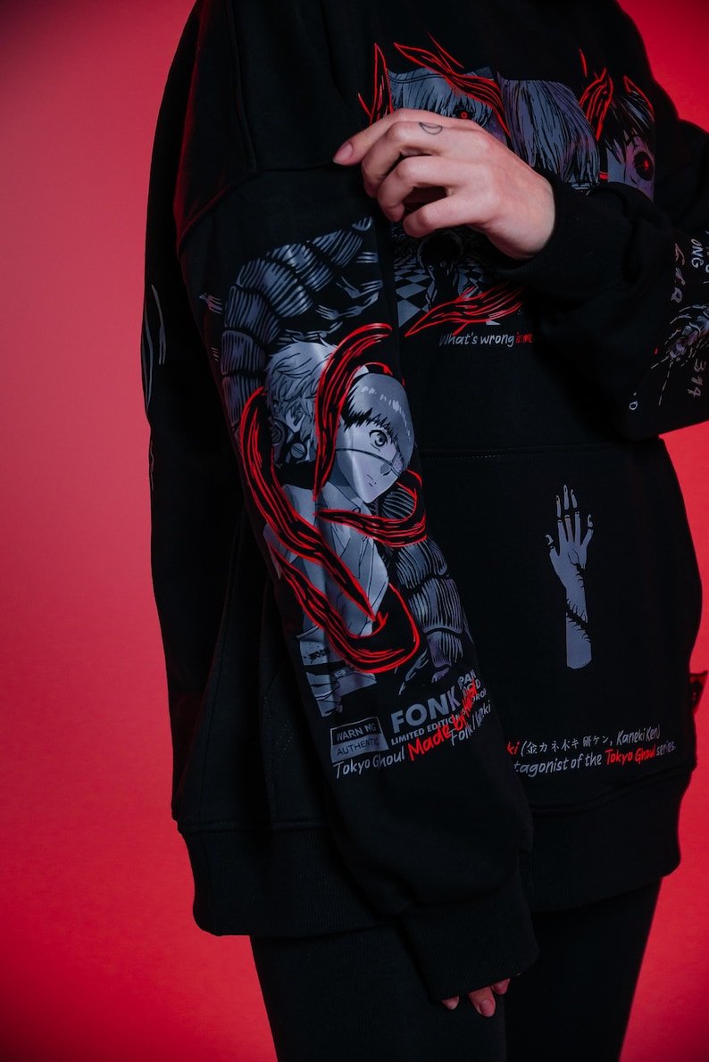 Tokyo Ghoul Anime-style Hoodie, Ken Kaneki, Streetwear. Unique Design ...