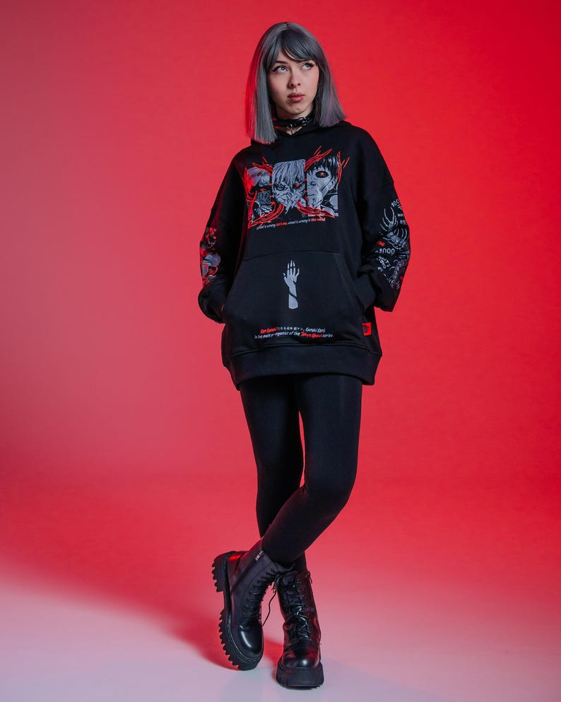 Tokyo Ghoul Anime-style Hoodie, Ken Kaneki, Streetwear. Unique Design ...