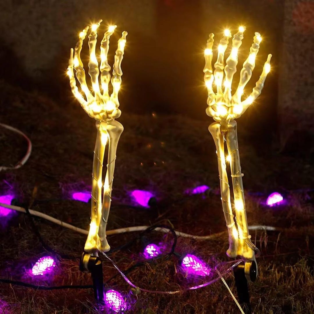 Halloween Solar Ghost Hand LED String Lights – Spooky Outdoor Decor for ...