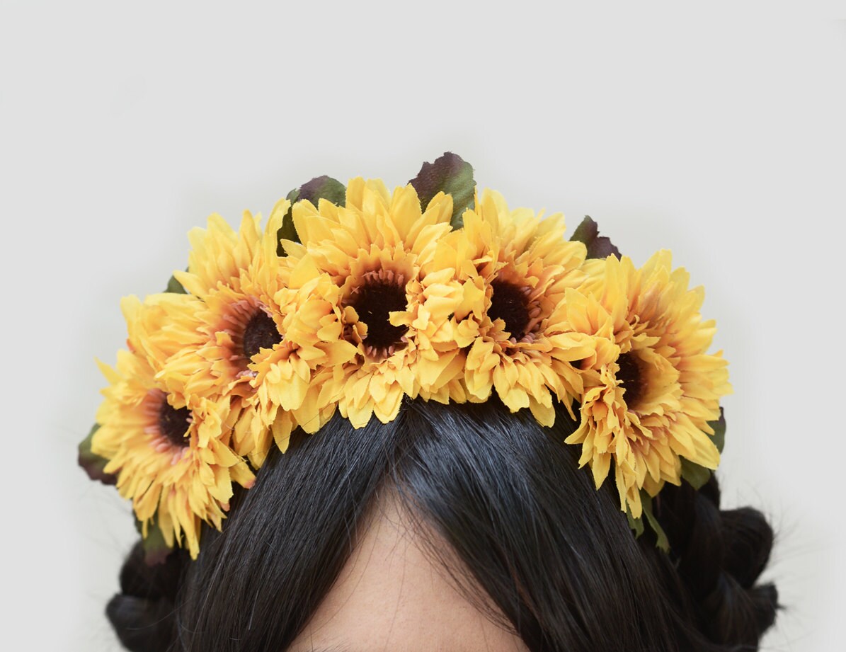 Sunflower Crown Sunflower Headpiece Mexican Headband Frida | Etsy