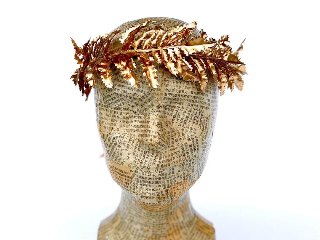 Golden Fern Leaf Crown, Leaf Headpiece, Woodland Head Piece, Wedding ...