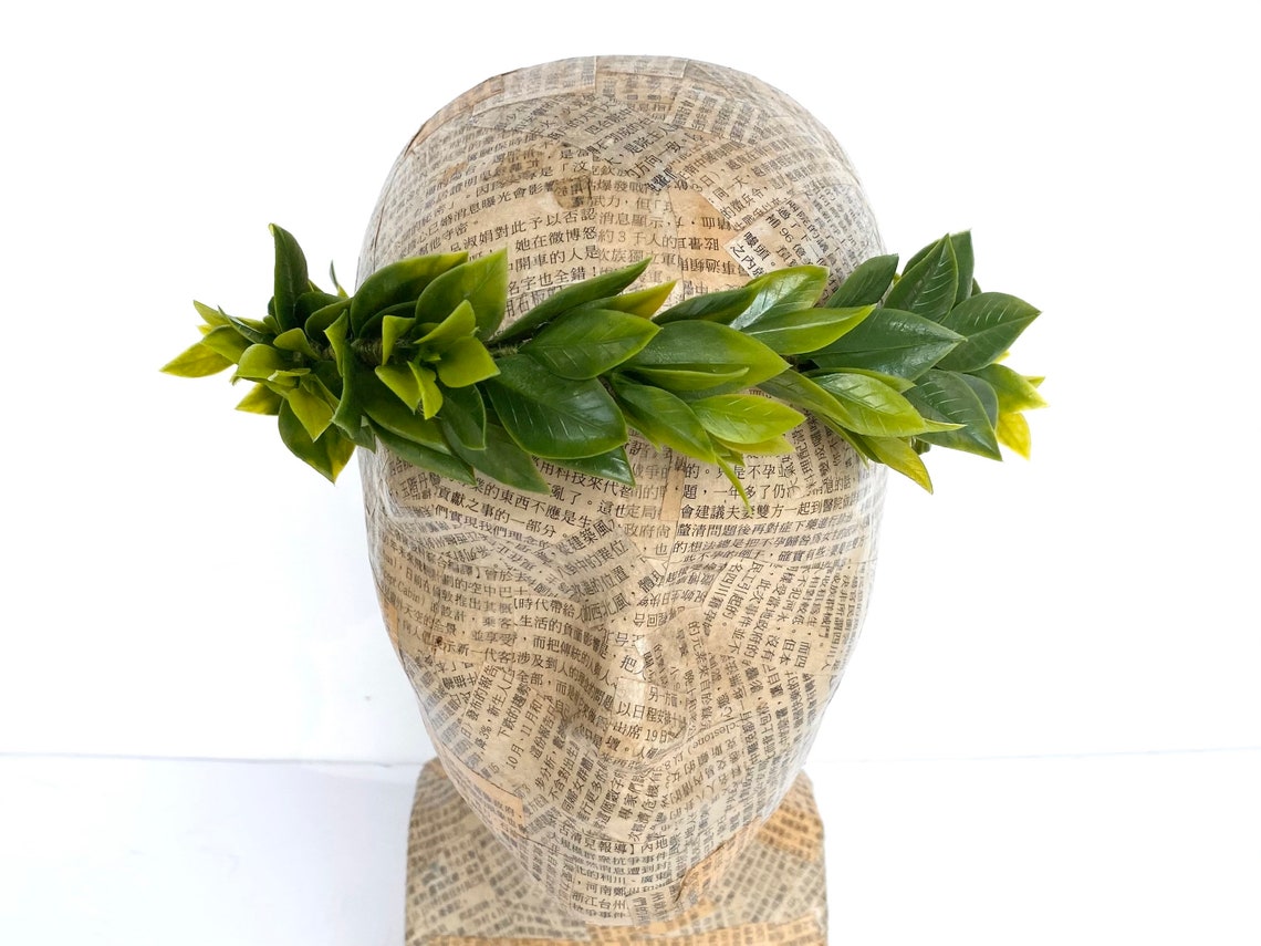 Green Leaf Laurel Crown Greek God Headpiece Roman Head | Etsy