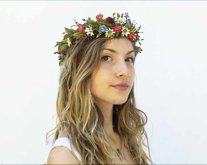 Wildflower Flower Crown Bridal Headpiece Woodland Wedding - Etsy