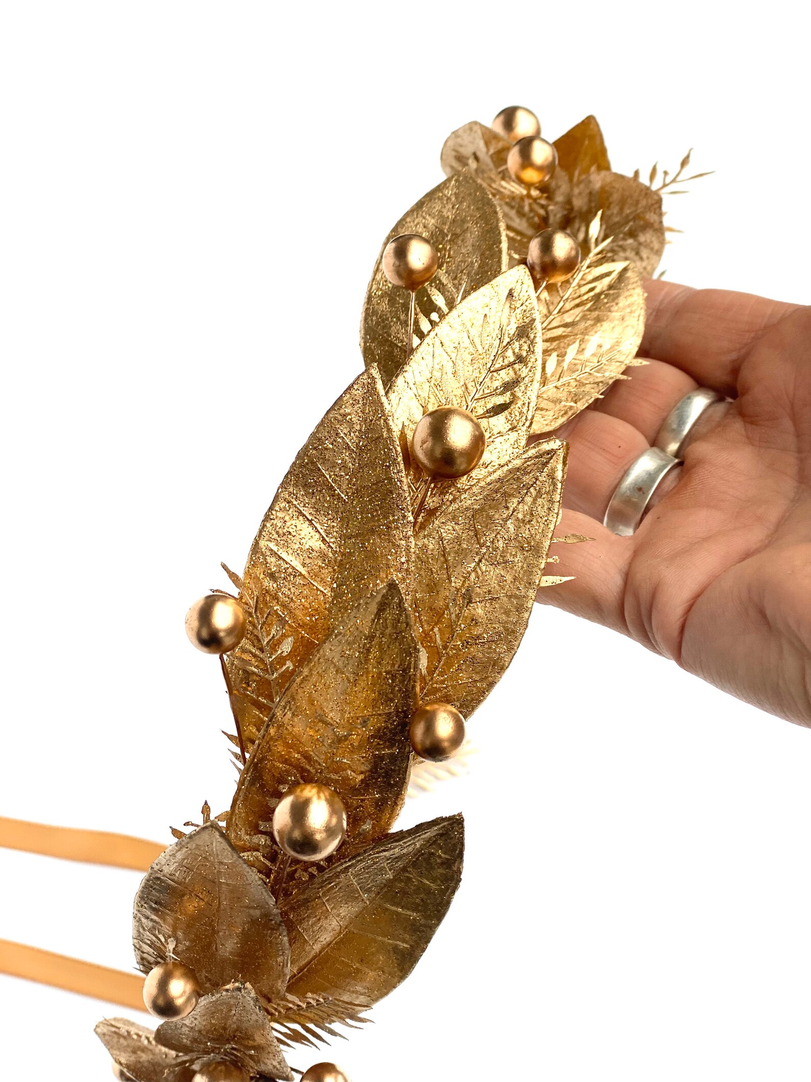 Gold Leaf Laurel, Gold Crown, Greek God, Winter Wedding, Mardi Gras ...