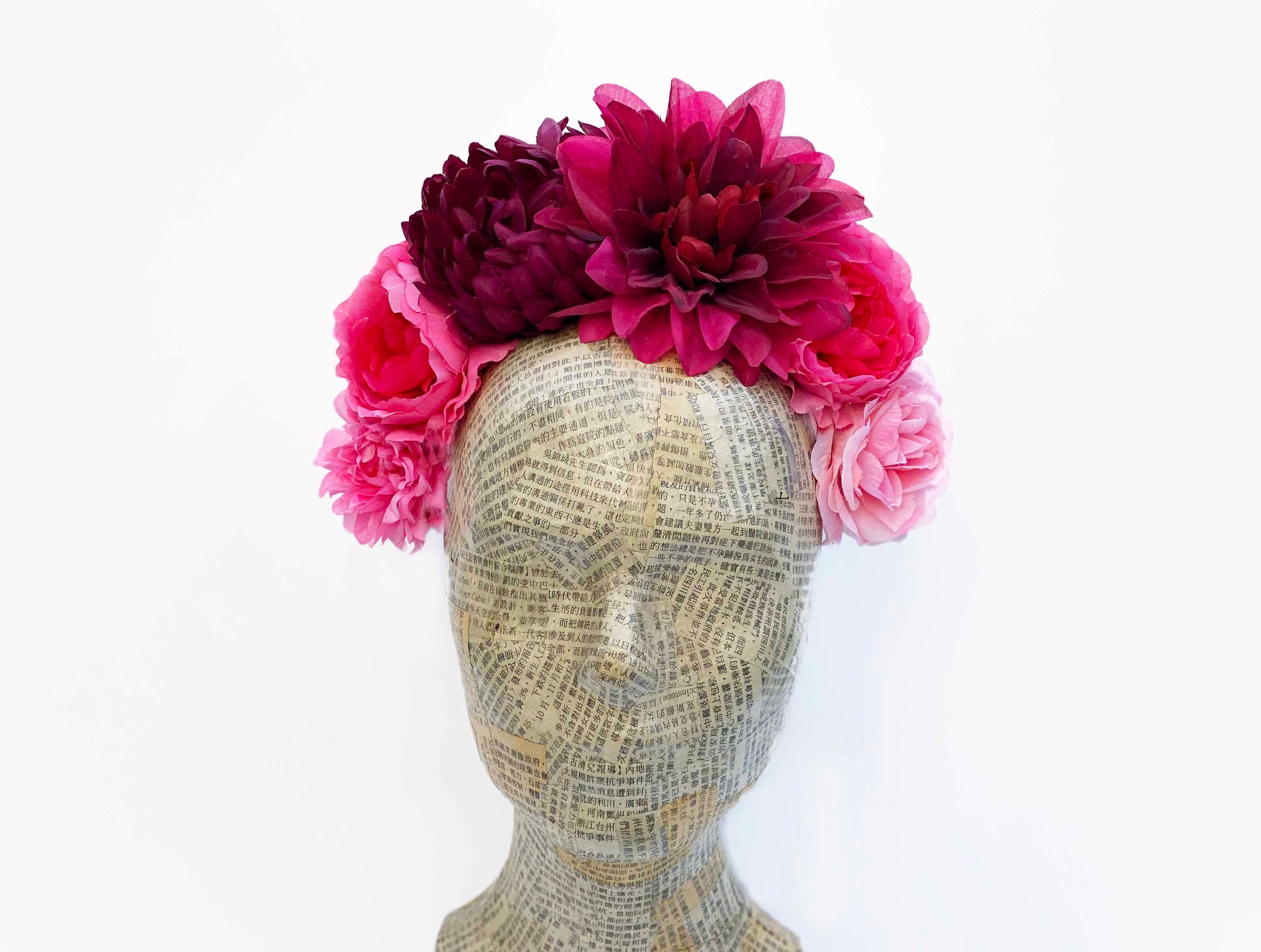 Pink Flower Crown Mexican Flower Crown Cinco de Mayo Frida | Etsy