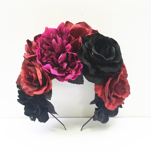 Red Halloween Accessories COSDREAMER Gothic Rose Crown Headband – Red ...