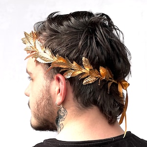 Gold Leaf Crown, Toga Costume, Roman Head Wreath, Greek God Headpiece ...