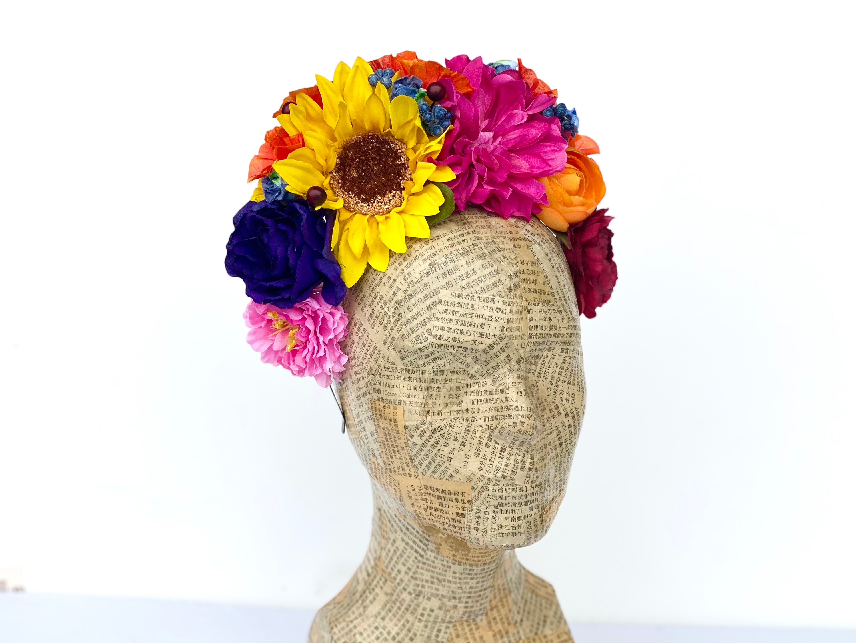 Yellow Sunflower Headpiece Frida Kahlo Flower Headband - Etsy UK
