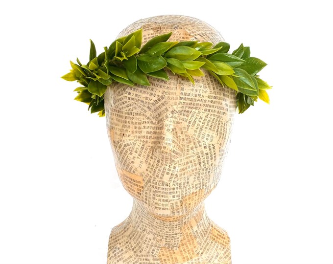 Green Leaf Laurel Crown, Greek God Headpiece, Roman, Myrtle Leaf ...