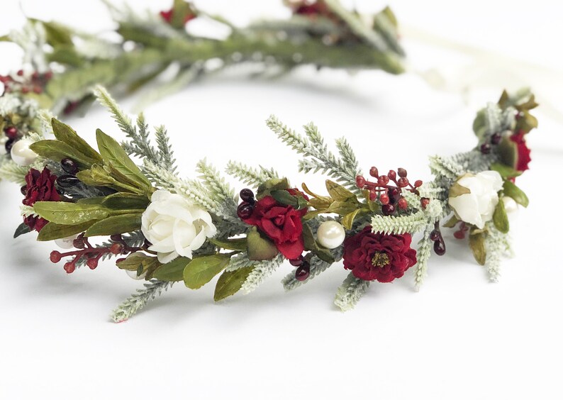 Winter Woodland Bridal Flower Crown Rustic Headpiece - Etsy