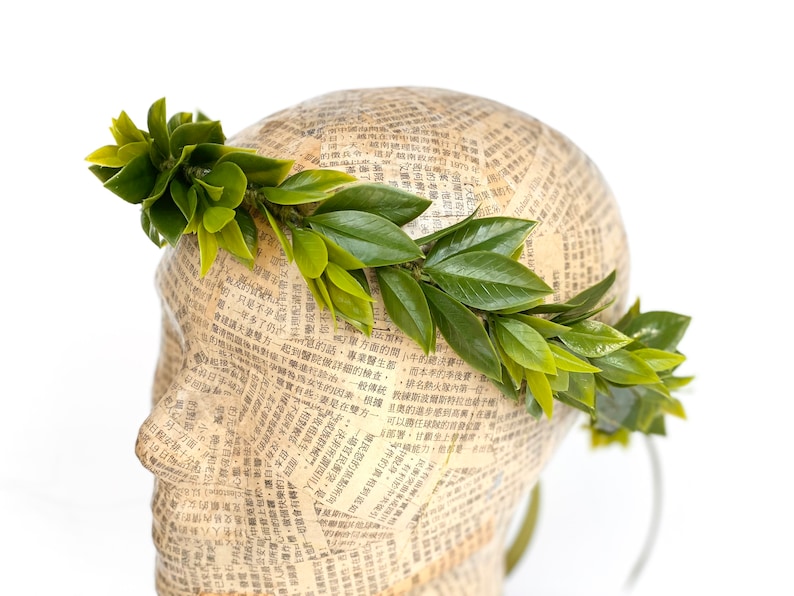 Green Leaf Laurel Crown Greek God Headpiece Roman Myrtle - Etsy