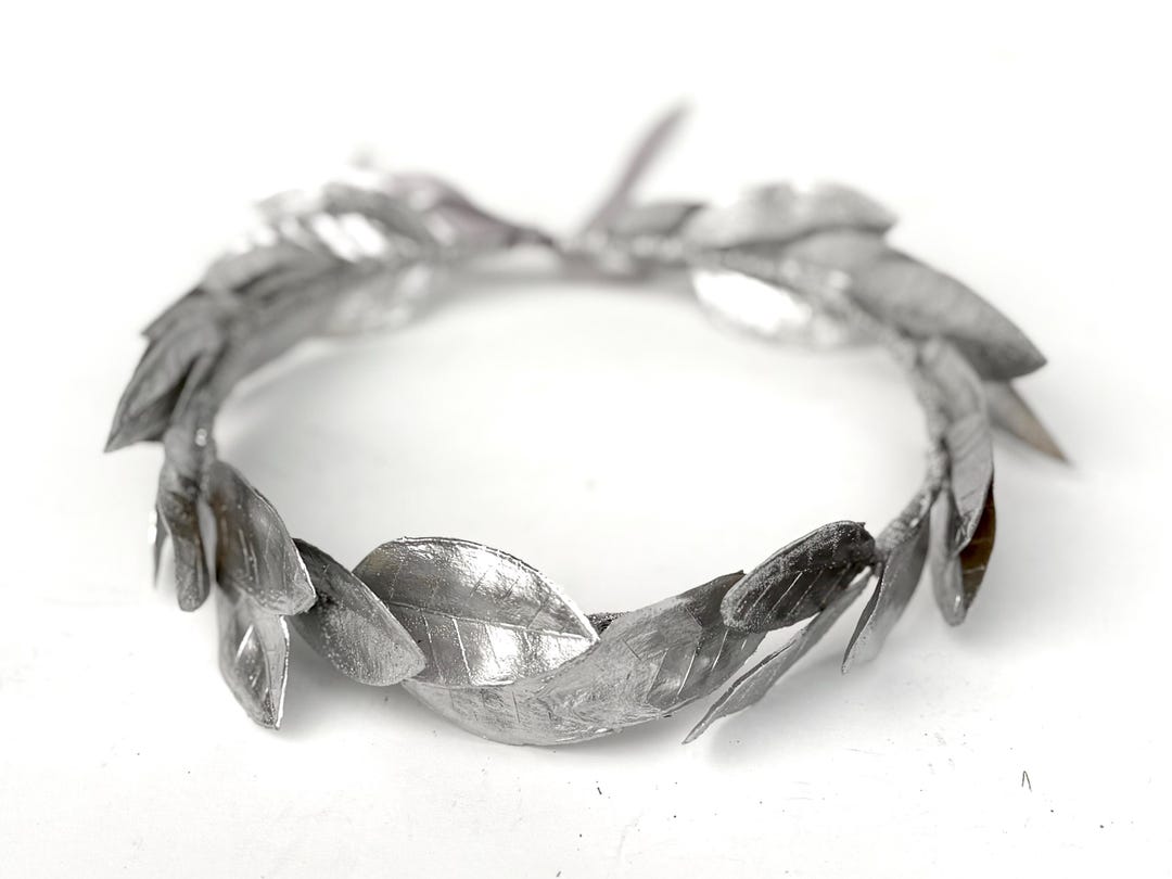 Silver Bay Leaf Crown, Leaf Laurel, Leaf Head Wreath, Greek God ...