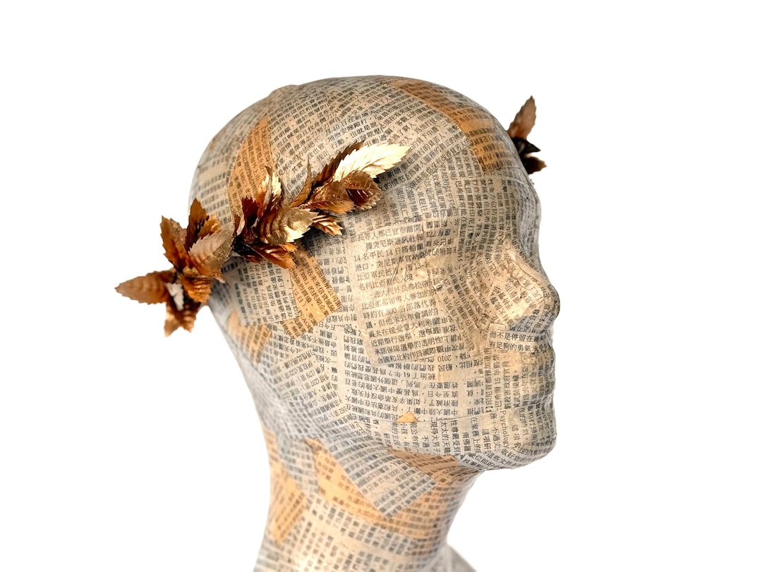 Roman Gold Leaf Crown, Gold Hair Laurel, Garland, Greek God, Toga ...