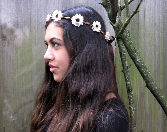 White Daisy Wreath EDC Rustic Bohemian Creamy White Daisy - Etsy