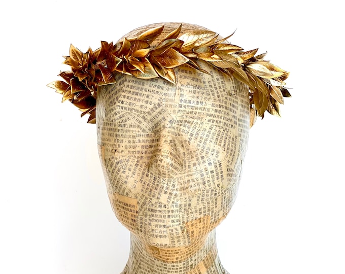 Gold Leaf Crown, Laurel Head Wreath, Greek God, Headpiece, Roman, Men’s ...