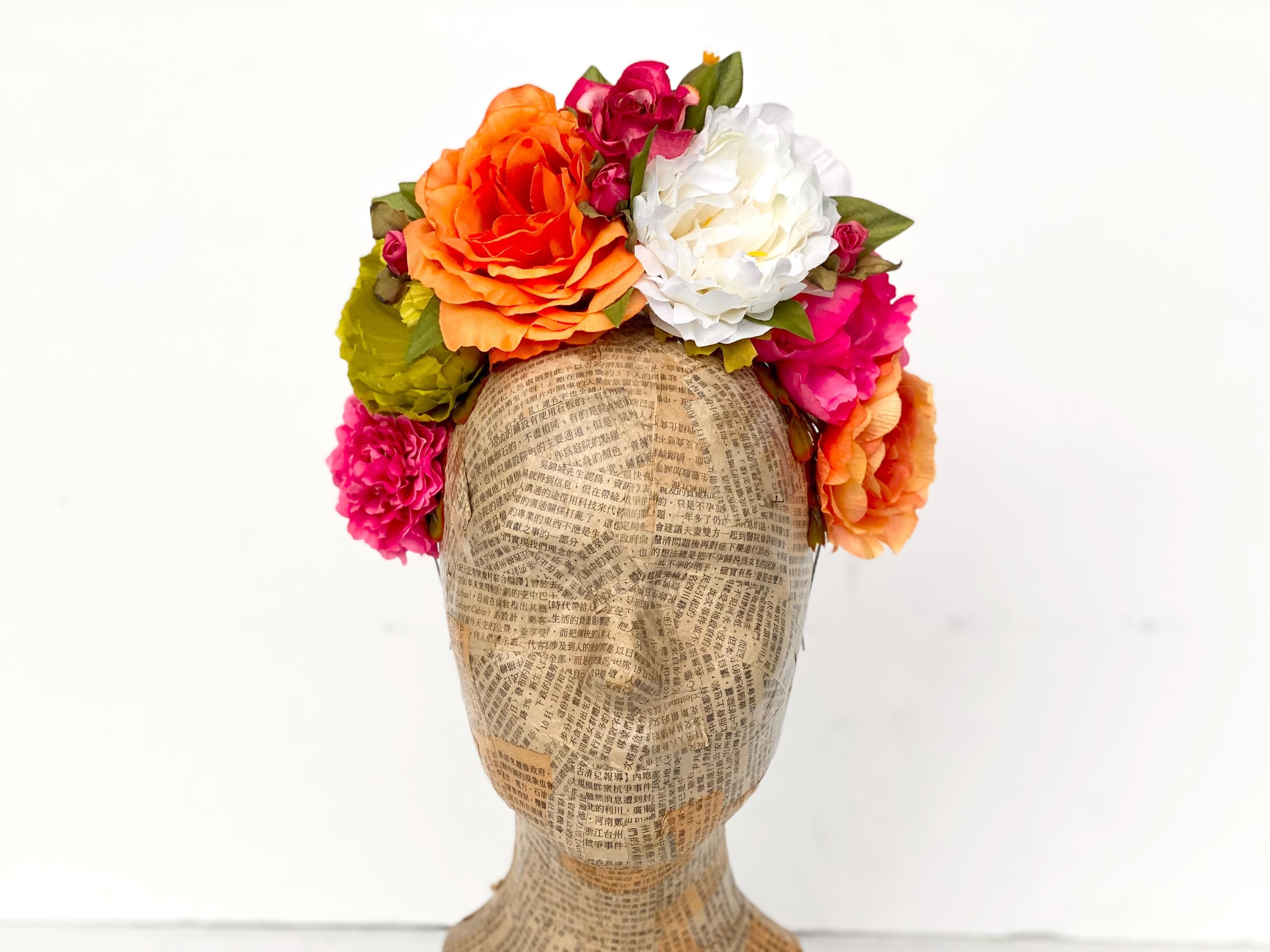 Frida Flower Crown, Day of the Dead Headpiece, Kahlo, Mexican Flower ...