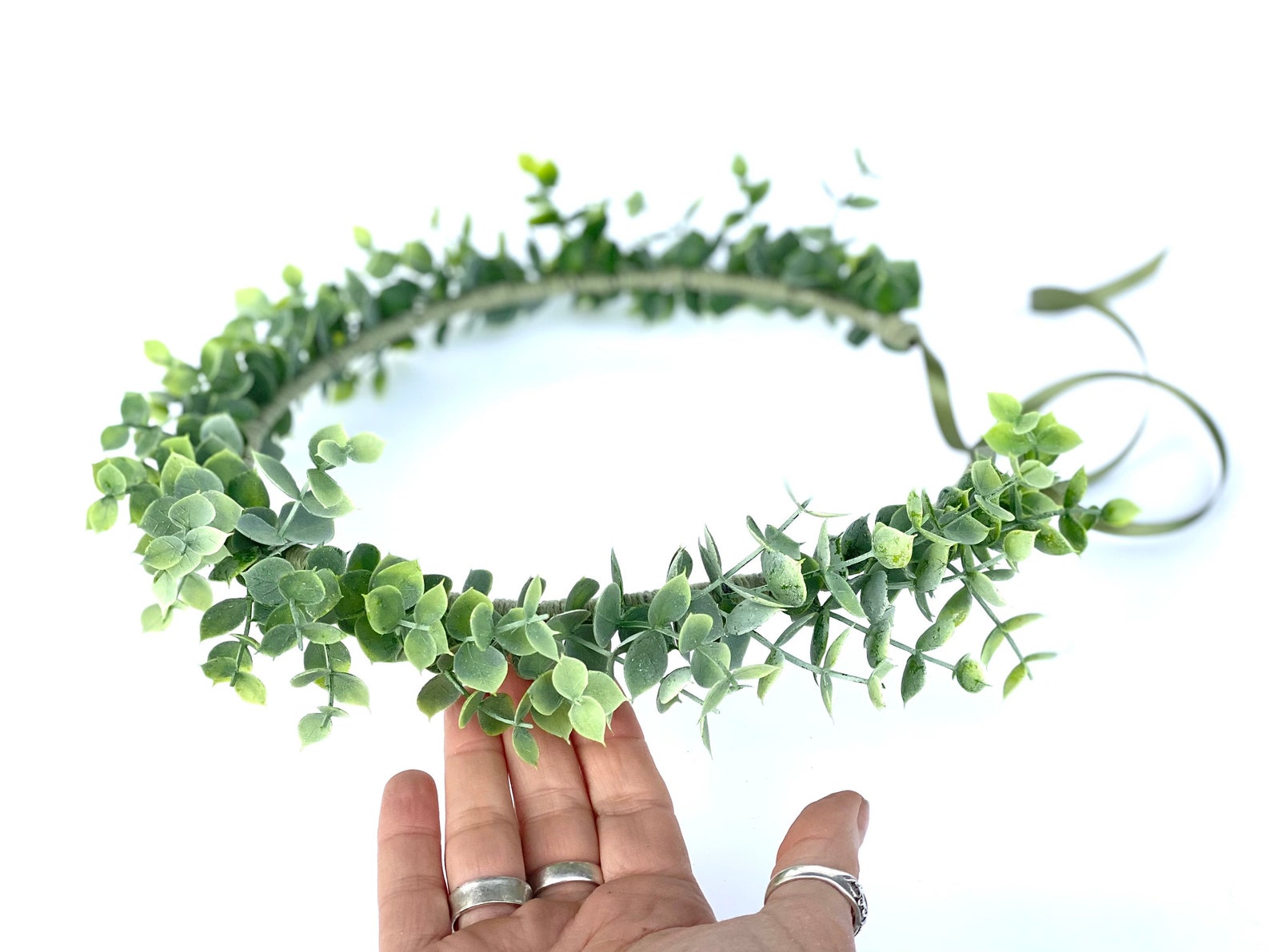 Green Eucalyptus Leaf Crown Headpiece Toga Costume Sage - Etsy