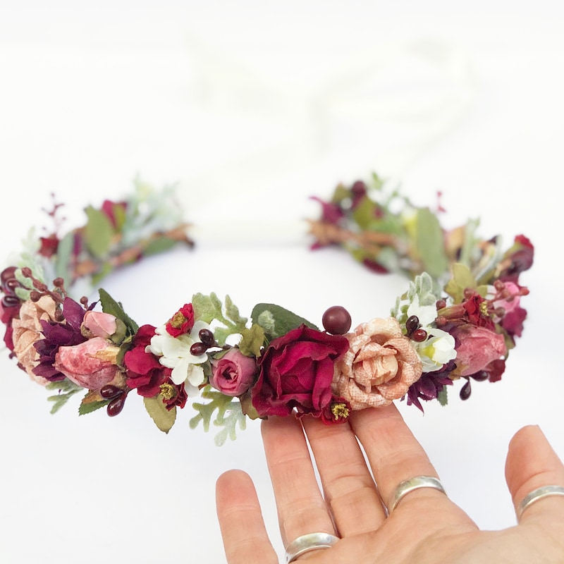 Pink Flower Crown - Etsy