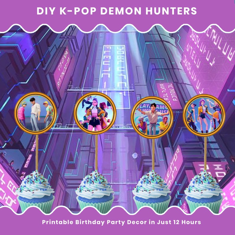 K-pop Demon Hunter Cupcake Toppers | Saja Boys, Rumi, Mira, Zoey ...