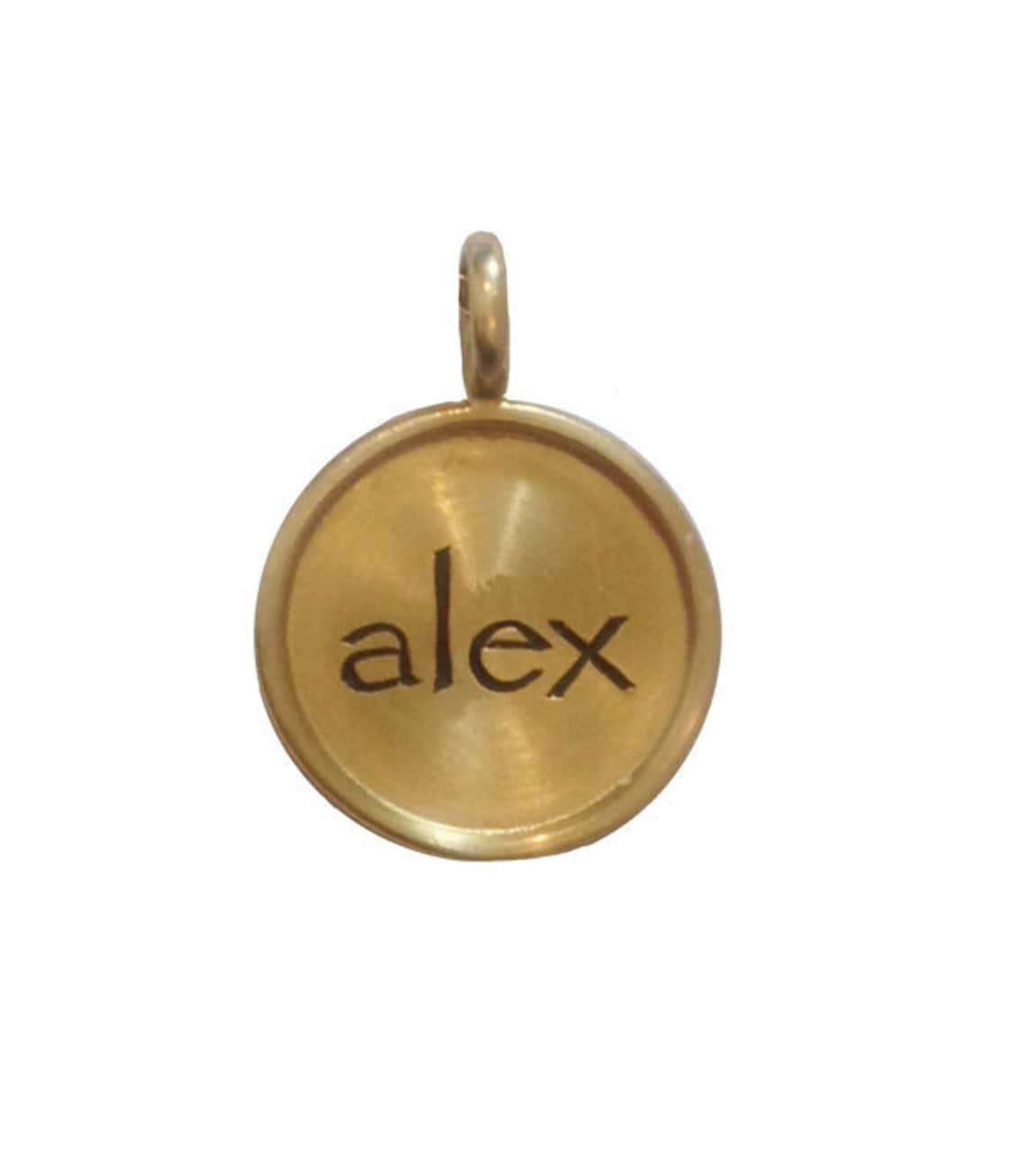 Engraved Personalized Charm 14k Gold - Etsy Denmark