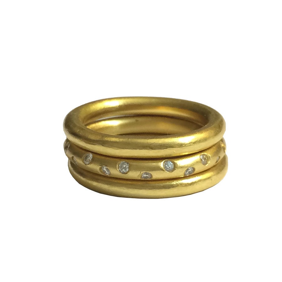 18k or 22k 3mm Full Round Band/ring wedding Band | Etsy